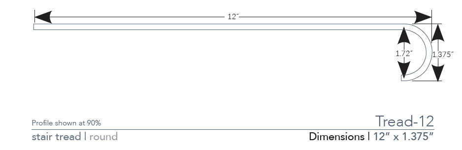 BestTread™ 1-Piece Round Nose Tread Stair Replacement Tread